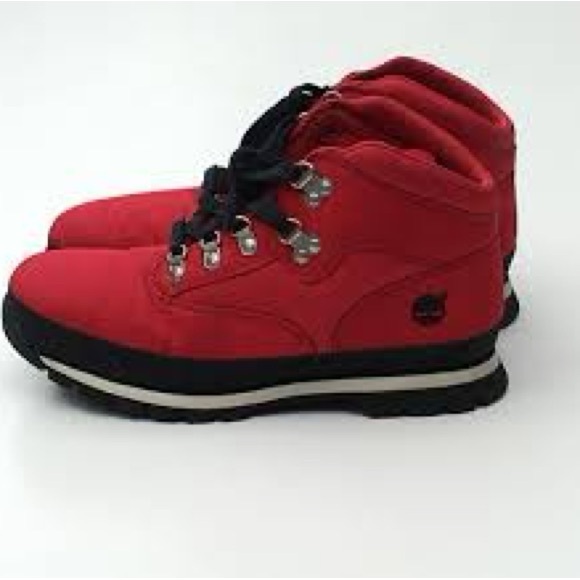 Timberland | Shoes | Timberland Red Nylon Hiking Boots | Poshmark